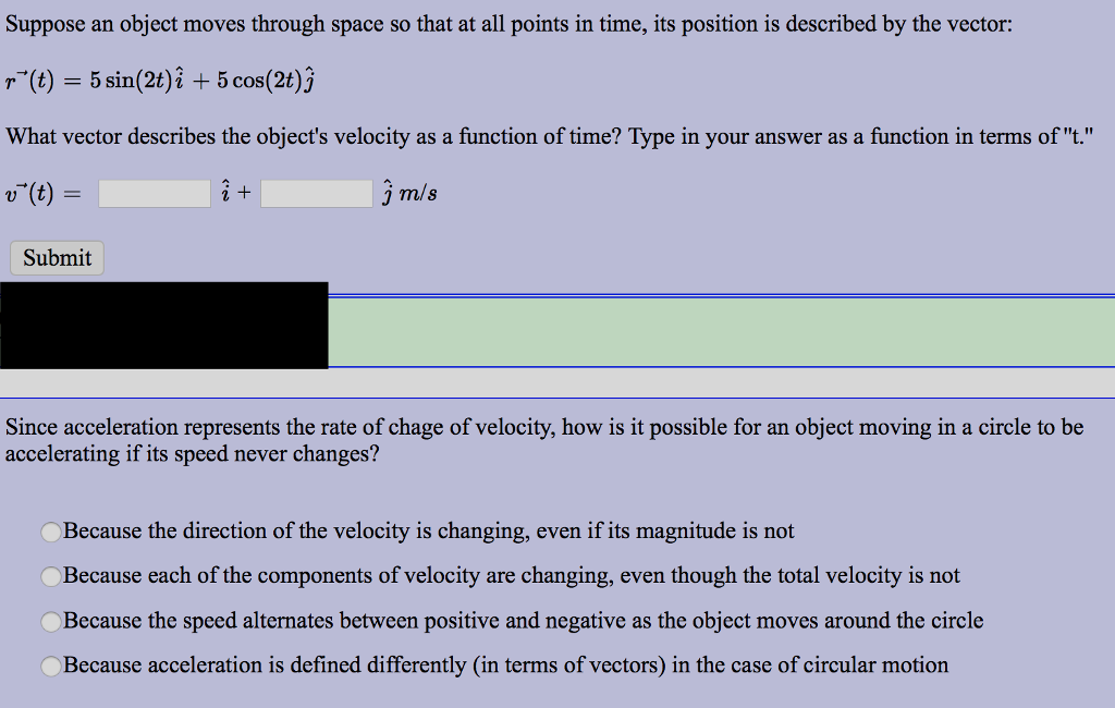 Solved Suppose an object moves through space so that at all | Chegg.com