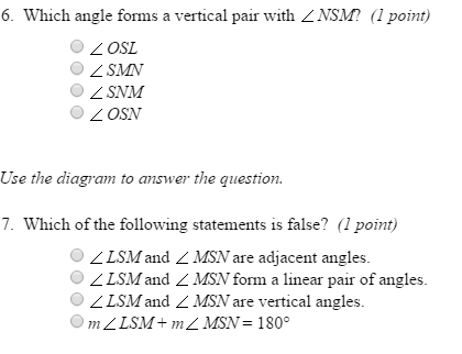 Which angle forms a vertical pair with NSM? OSL | Chegg.com