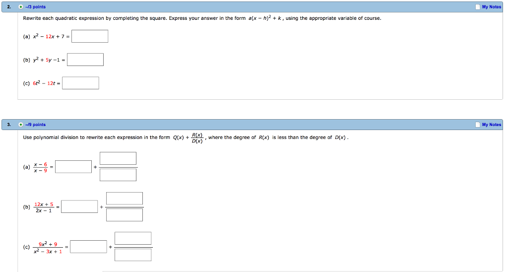 Solved: Rewrite Each Quadratic Expression By Completing Th... | Chegg.com