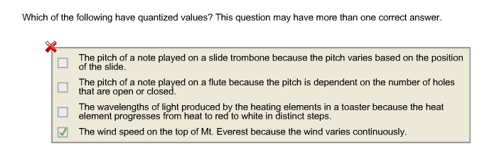 Solved Which Of The Following Have Quantized Values This