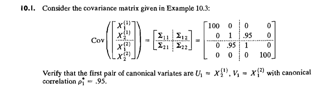 0.1. Consider the covariance matrix given in Example | Chegg.com