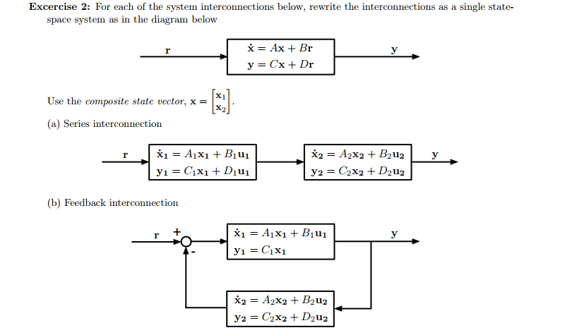 Solved For each of the system interconnections below, | Chegg.com