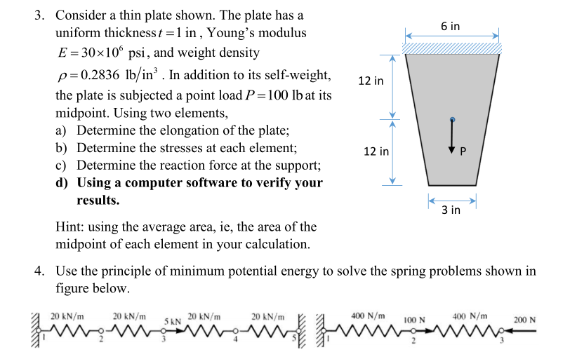 Solved 3. Consider a thin plate shown. The plate has a | Chegg.com