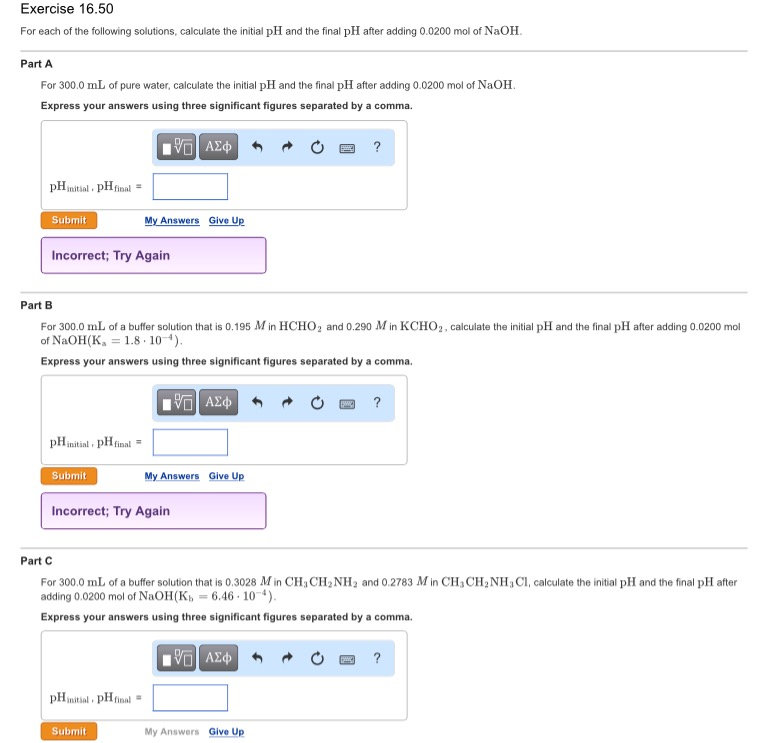 Solved For each of the following solutions, calculate the | Chegg.com