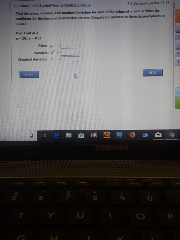 Solved 5.3 Section Exercise 17,18 Question 1 of 8 (1 point) | Chegg.com