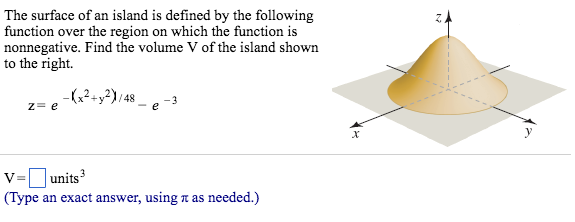 Solved The surface of an island is defined by the following | Chegg.com
