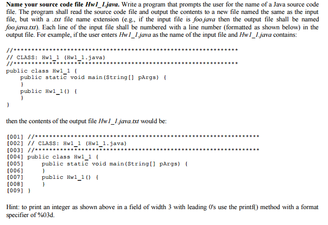 Solved Name your source code file Hwl_L.java. Write a | Chegg.com