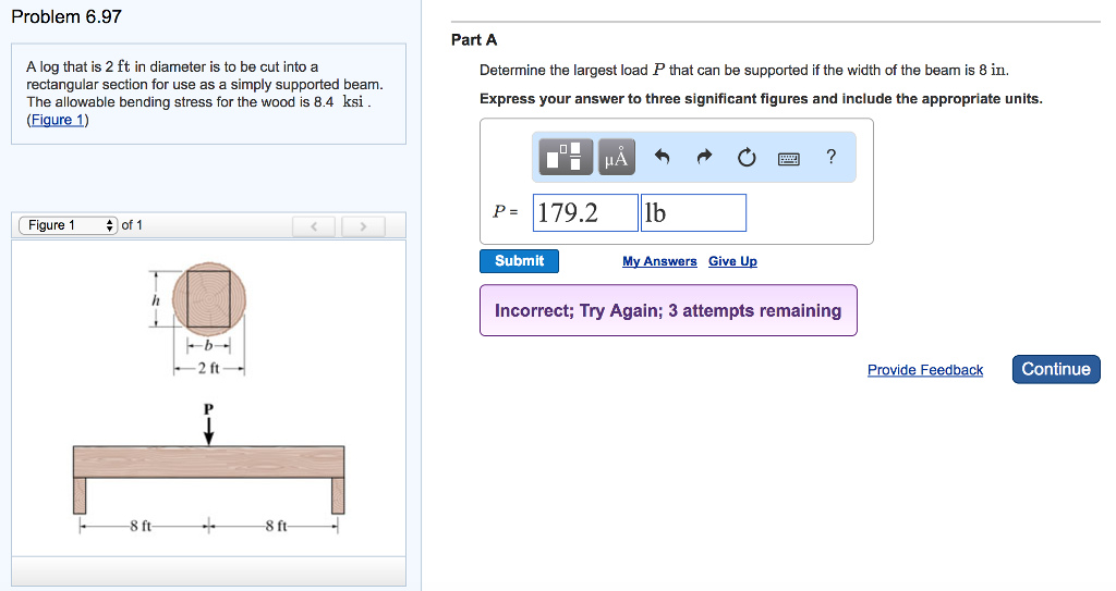 Solved A log that is 2 ft in diameter is to be cut into a | Chegg.com