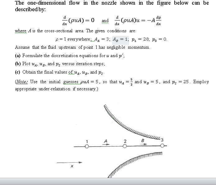 Solved The one-dimensional flow in the nozzle shown in the | Chegg.com