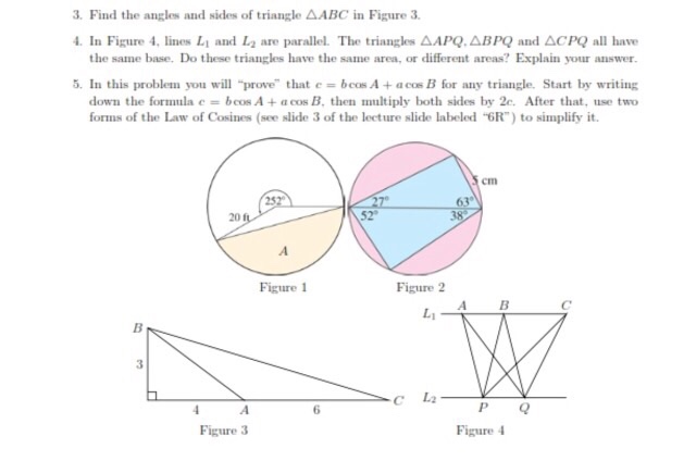 Solved Find the angles and sides of triangle Delta ABC in | Chegg.com