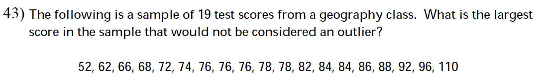 The following is a sample of 19 test scores from a | Chegg.com