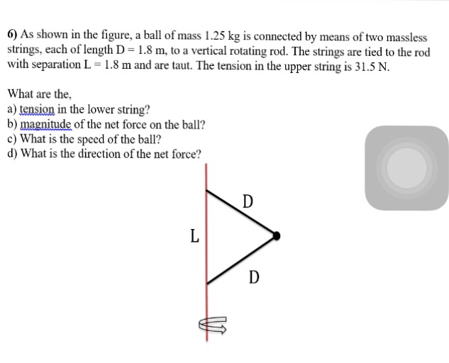Solved As shown in the figure, a ball of mass 1.25 kg is | Chegg.com
