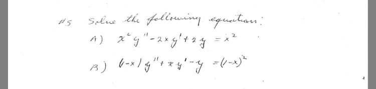 Solved Solve the following equation: x^2y" - 2xy' + 2y = | Chegg.com