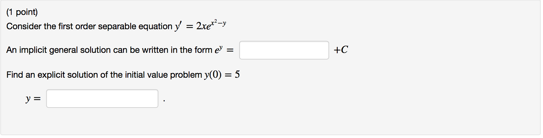Solved Consider The First Order Separable Equation Y