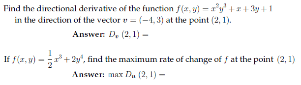 Solved Find the directional derivative of the function f(z, | Chegg.com