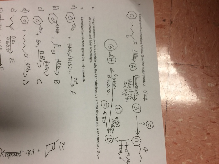 Solved Complete the reactions below. Give the major | Chegg.com