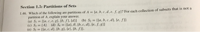 Solved Which of the following are partitions of A = {a, b, | Chegg.com