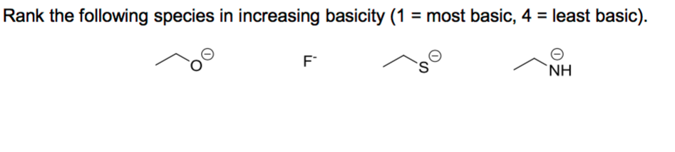 Solved Rank the following species in increasing basicity (1 | Chegg.com