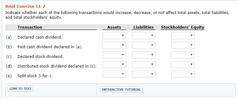 Solved Brief Exercise 11-7 Indicate whether each of the | Chegg.com