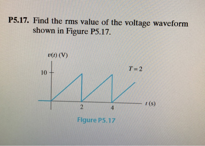 Solved Find the rms value of the voltage waveform shown in | Chegg.com