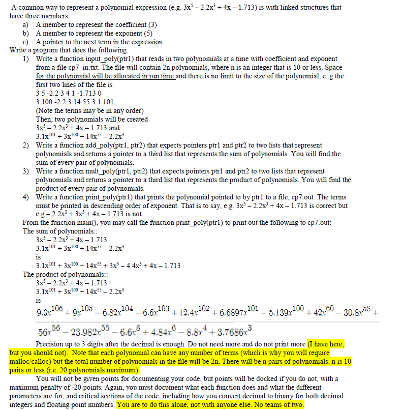 A common way to represent a polynomial expression | Chegg.com