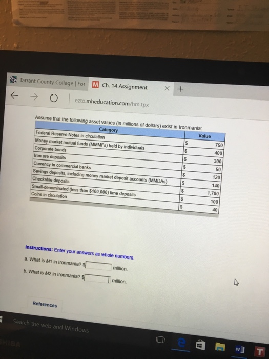 Solved Assume that the following asset values (in millions | Chegg.com