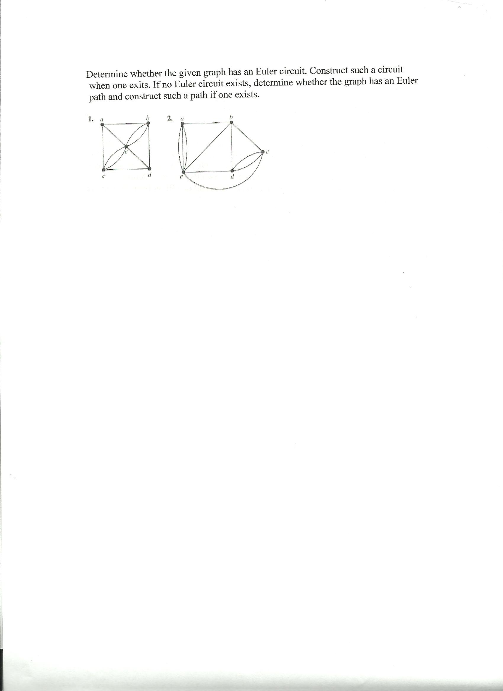 Solved Determine Whether The Given Graph Has An Euler
