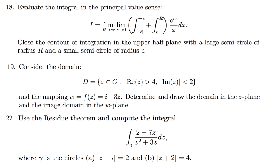 Solved 18. Evaluate the integral in the principal value | Chegg.com