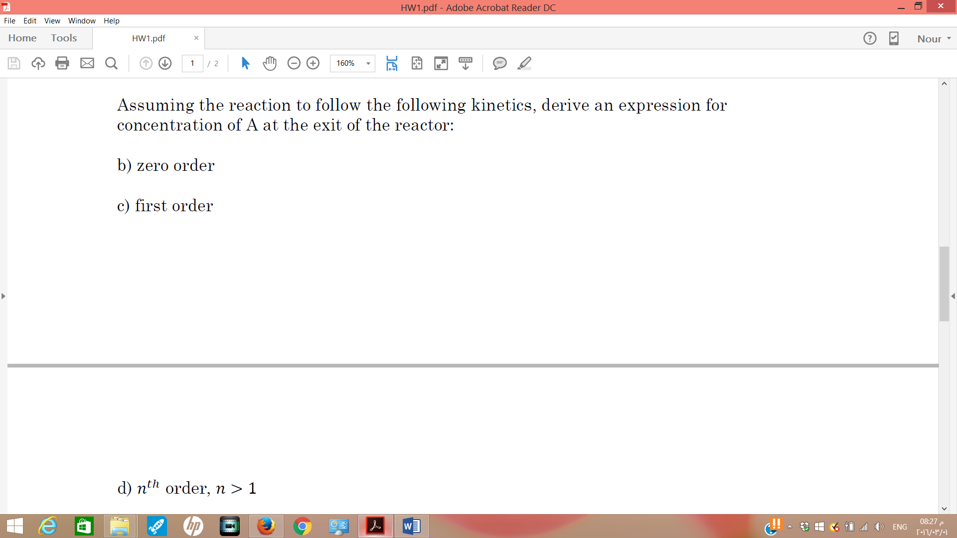 A custom made tubular PBR with varying radius is | Chegg.com
