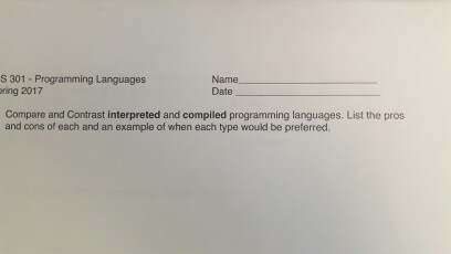 Solved Compare and Contrast interpreted and compiled | Chegg.com