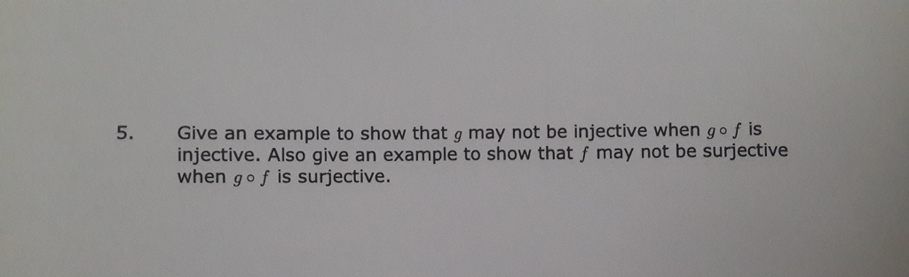 Solved Give an example to show that g may not be injective | Chegg.com