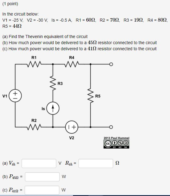 Solved In the circuit below: V1=-25V, V2=-30V, Is=-0.5A, | Chegg.com