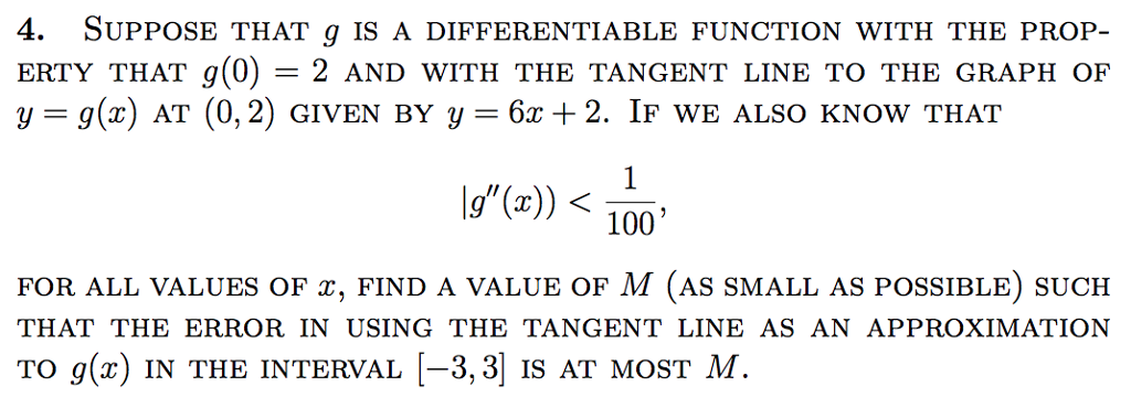 Solved 4. SUPPOSE THAT g IS A DIFFERENTIABLE FUNCTION WITH | Chegg.com