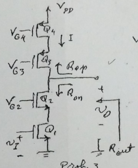 Solved Problem 3: Consider the cascode amplifier with a | Chegg.com