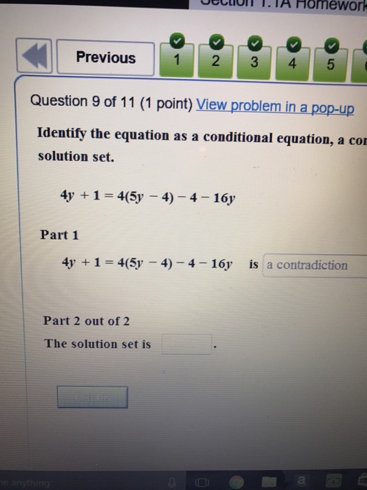 Solved Identify The Equation As A Conditional Equation A Chegg