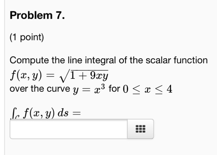 Solved Compute the line integral of the scalar function f(x, | Chegg.com Solved Compute the line integral of the scalar function f(x, | Chegg.com