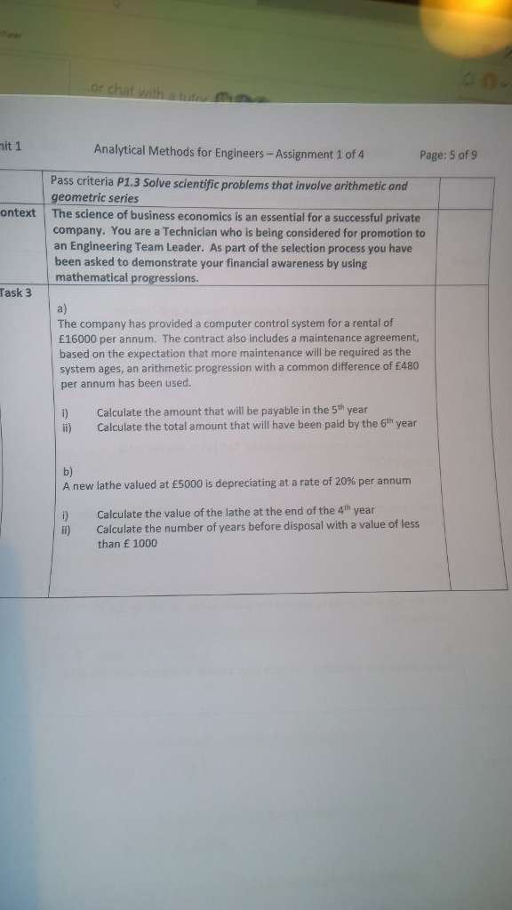 Solved Pass criteria P1.3 Solve scientific problems that | Chegg.com