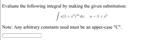 Solved Evaluate the following integral by making the given | Chegg.com