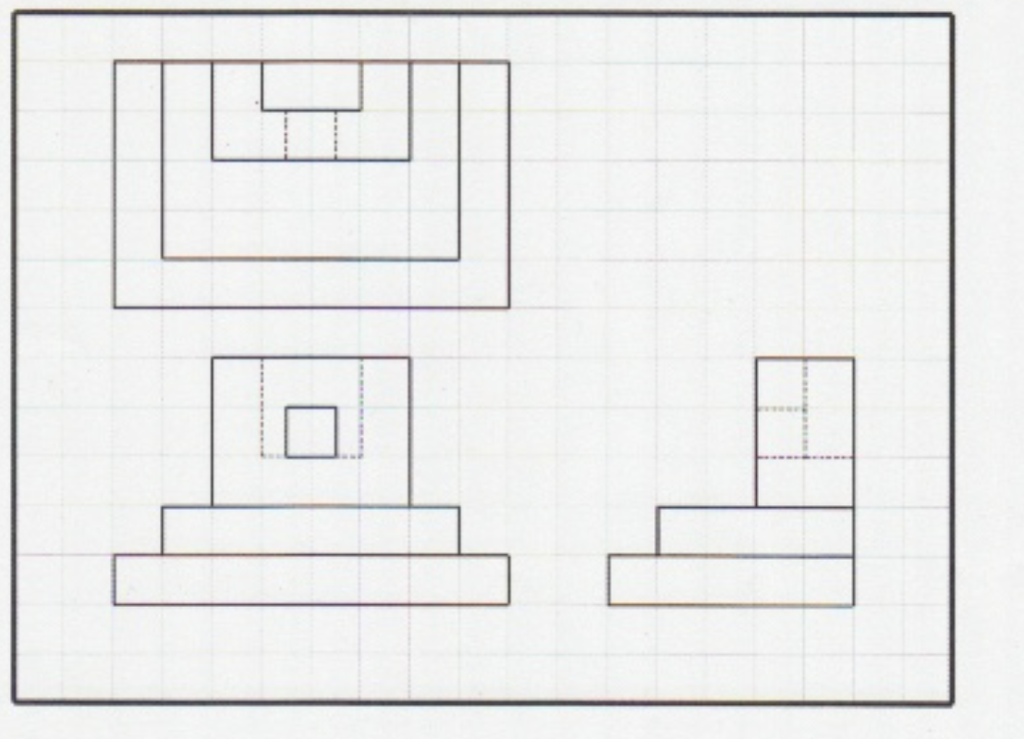 Solved Isometric drawing of the following, One square is one | Chegg.com