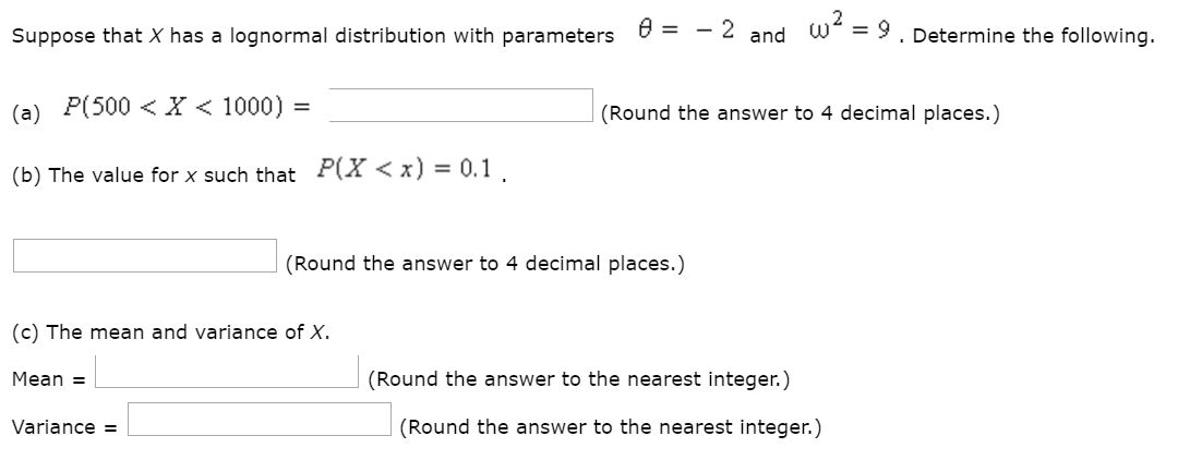 Solved Suppose that X has a lognormal distribution with | Chegg.com