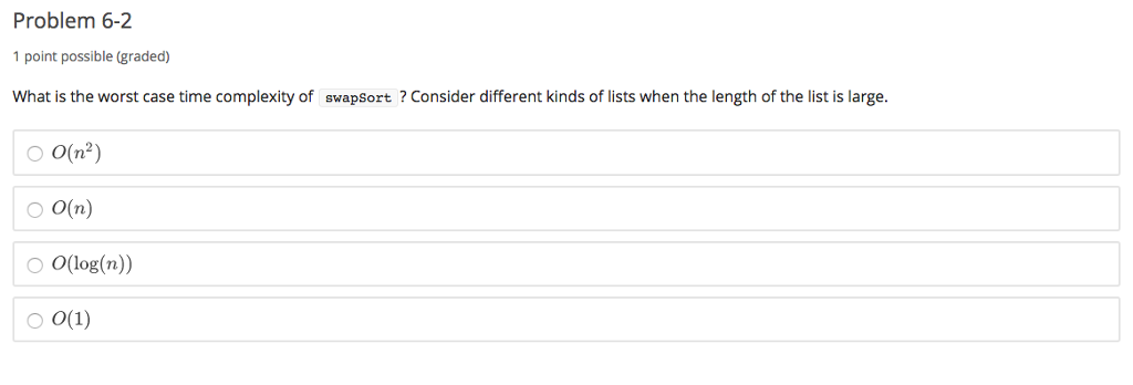 Solved Problem 6-1 point possible (graded Answer the | Chegg.com