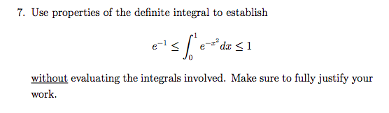 Solved 7. Use properties of the definite integral to | Chegg.com