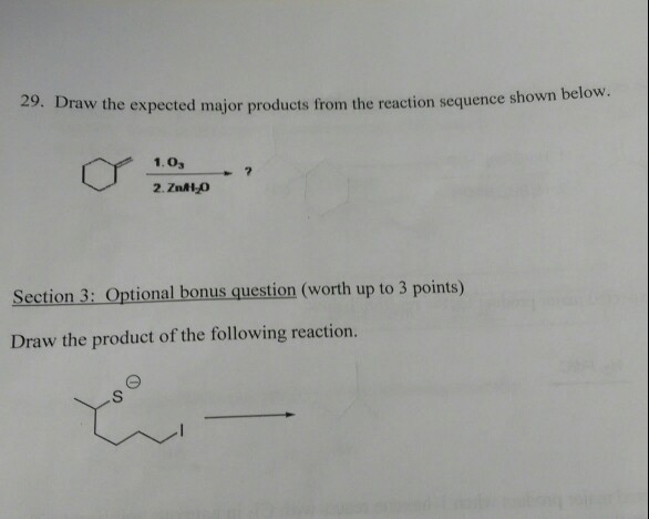 Solved Draw The Expected Major Products From The Reaction