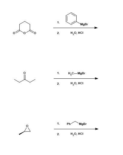 Solved MgBr 2. H,O, HCI 2. H2O, HCi 1. Ph MgBr 2. H2O, HCI | Chegg.com