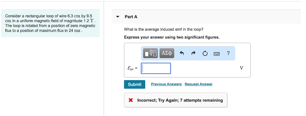 Solved Consider a rectangular loop of wire 6.3 cm by 9.5 cm | Chegg.com