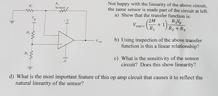 Solved R, Sensor - Not happy with the linearity of the above | Chegg.com