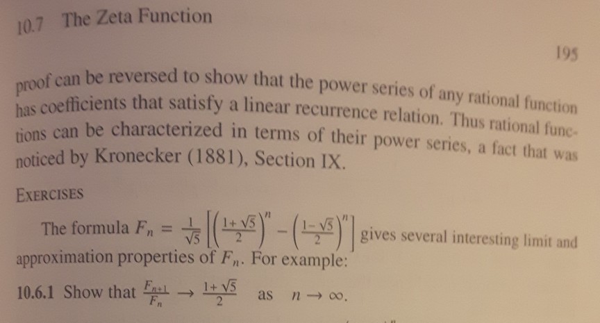 Solved 10.7 The Zeta Function 195 he reversed to show that | Chegg.com