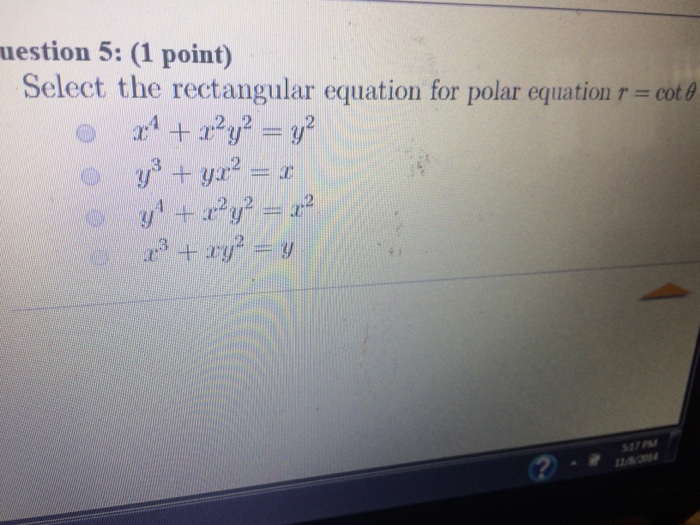 Solved Can someone help me convert from polar to rectangular | Chegg.com