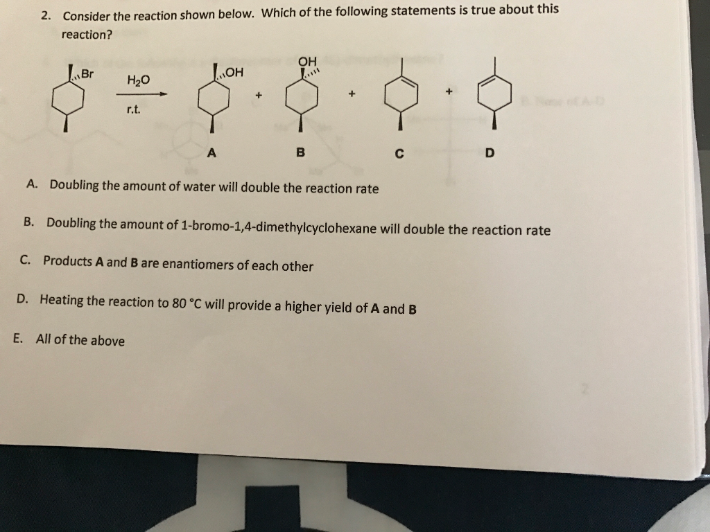 Solved Consider the reaction shown below. Which of the | Chegg.com