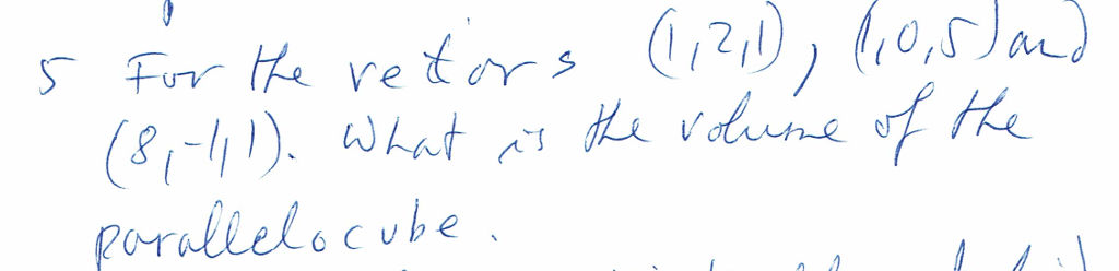 Solved For the vectors (1, 2, 1), (1, 0, 5) and (8, -1, 1). | Chegg.com